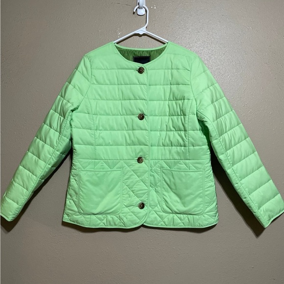Talbots | Jackets & Coats | Talbots Bright Green Bomber Puffer Jacket ...